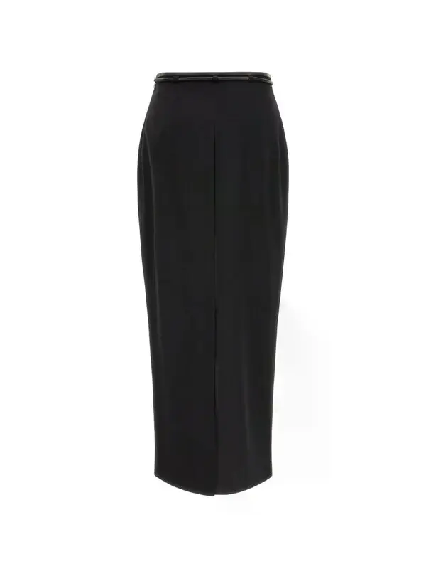 Agnona Belted High-waisted Midi Skirt