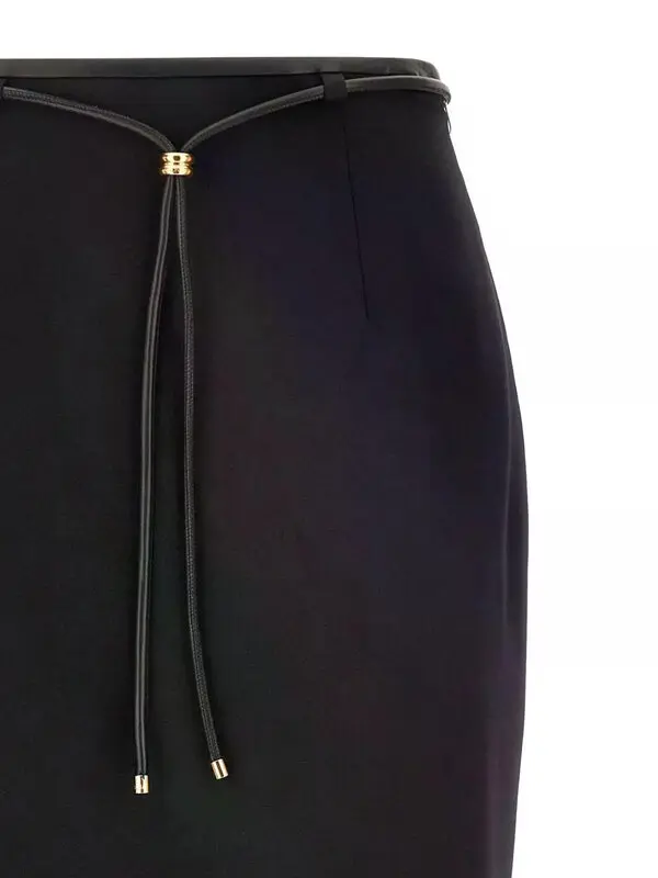 Agnona Belted High-waisted Midi Skirt