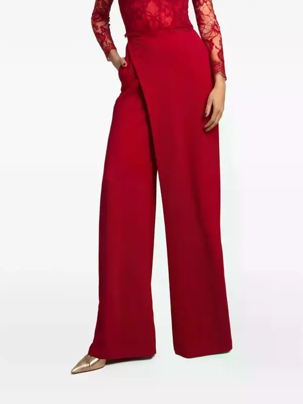 GEMY MAALOUF Overlapped Flared Trousers - Red
