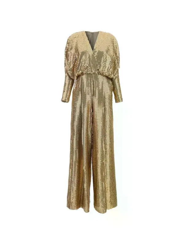 Elie Saab Sequin-embellished Wide-leg Jumpsuit - Gold