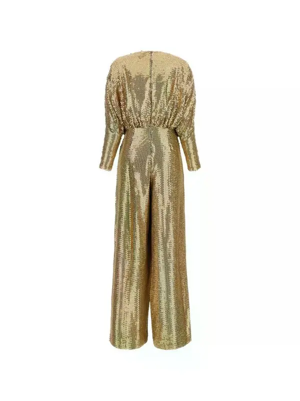 Elie Saab Sequin-embellished Wide-leg Jumpsuit - Gold