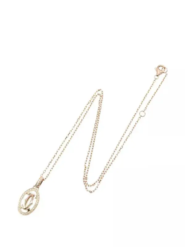 Cartier 2010s Double C Diamond Necklace - Pink