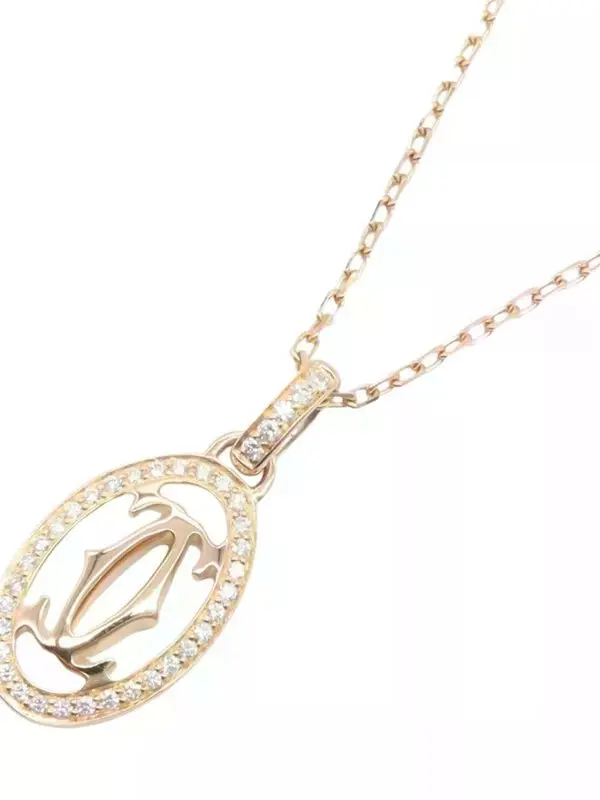 Cartier 2010s Double C Diamond Necklace