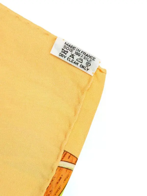 Hermès 1990-2010 Jardin Creole Silk Scarf 90 Scarves - Orange