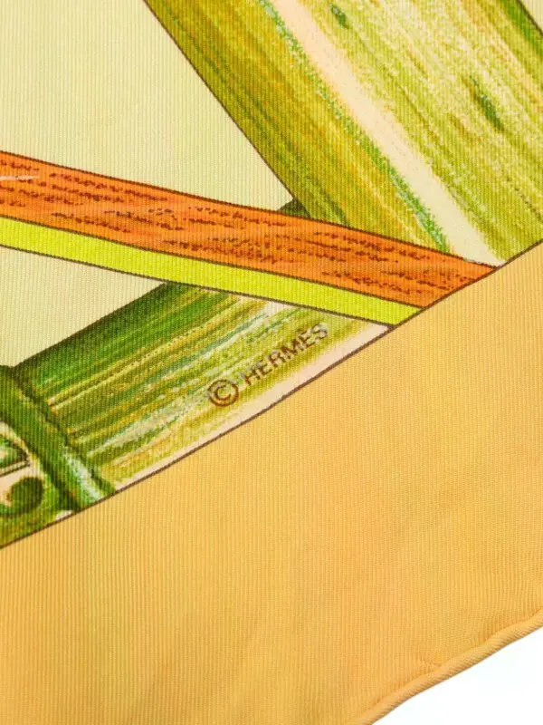 Hermès 1990-2010 Jardin Creole Silk Scarf 90 Scarves - Orange