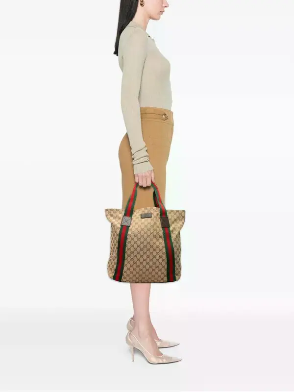 Gucci 2000-2015 Gg Canvas Web Tote Bag