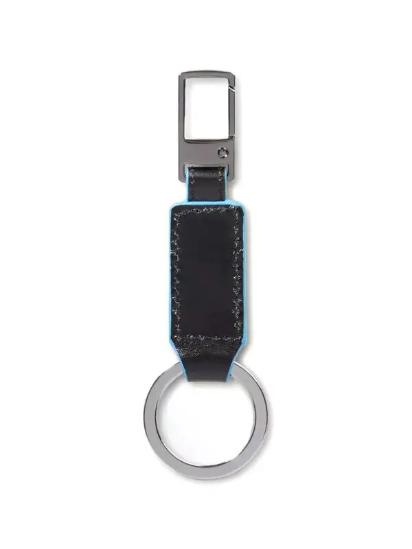 PIQUADRO Carabiner Leather Keychain - Black