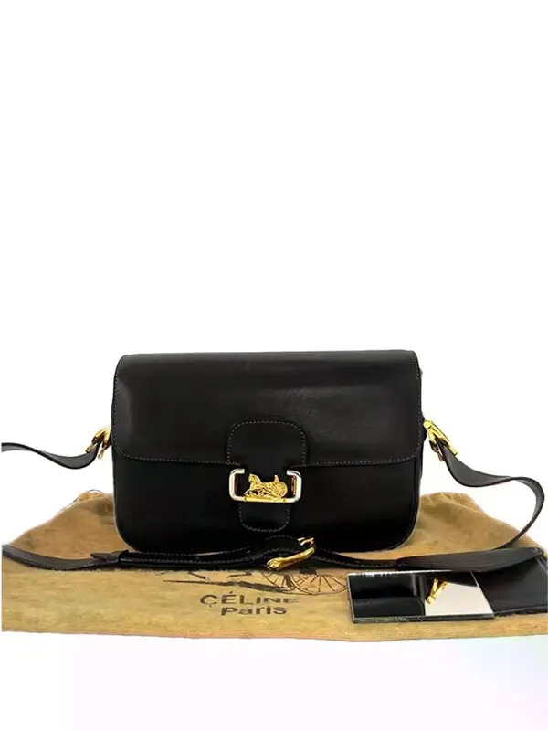 Celine 1970-1980 Leather Horse Carriage Shoulder Bag