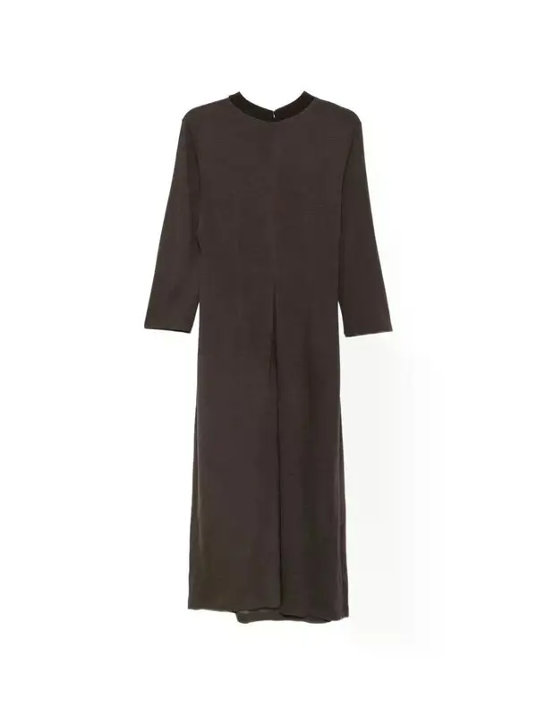 Peserico Ruched Three-quarter Sleeve Midi Dress