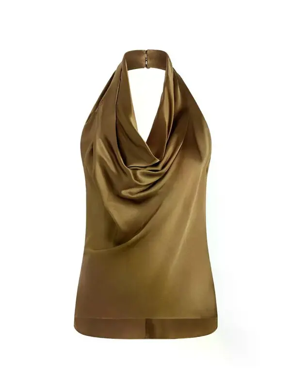 Adam Lippes Cusette Silk Halter-neck Top