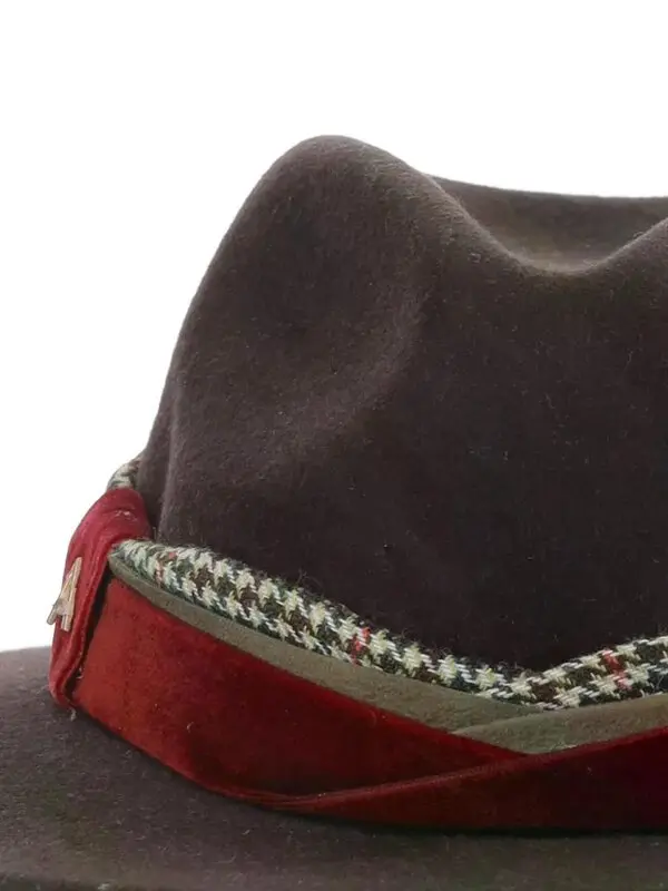 ALEXIA ALVAREZ DE TOLEDO Houndstooth-trim Wool Fedora Hat