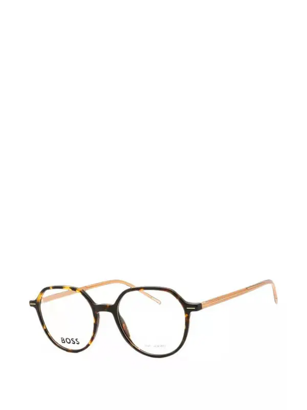 BOSS Tortoiseshell-effect Round-frame Glasses