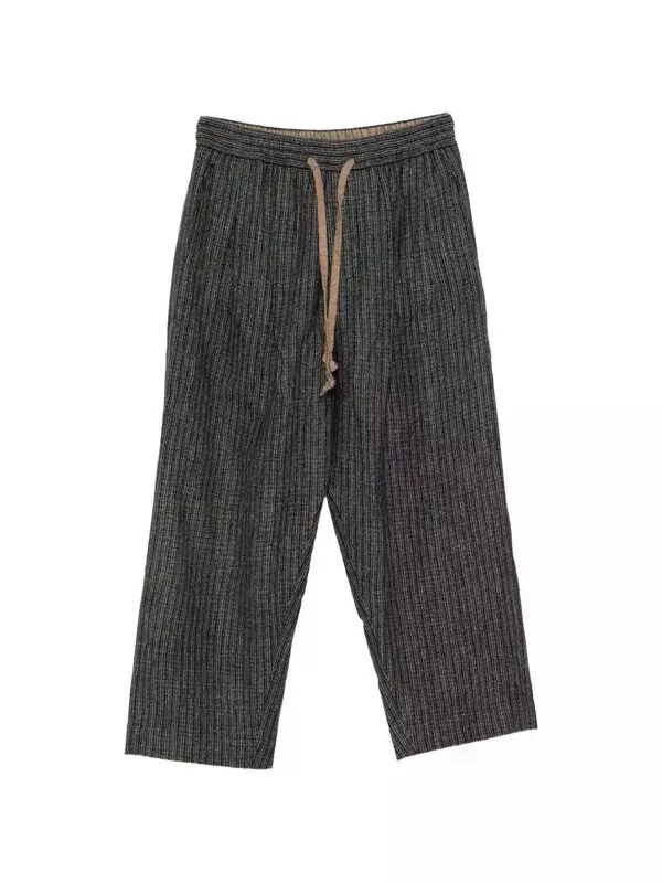 ZIGGY CHEN Drawstring Striped Trousers
