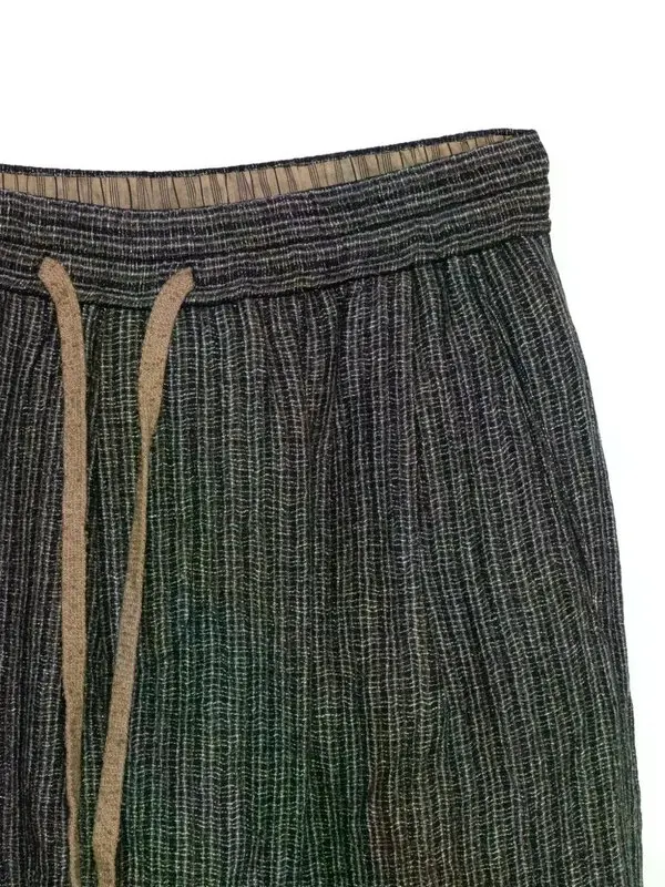 ZIGGY CHEN Drawstring Striped Trousers