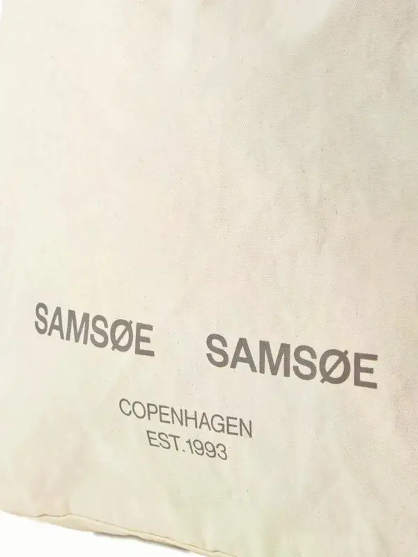 SAMSOE SAMSOE Logo-print Cotton Tote Bag