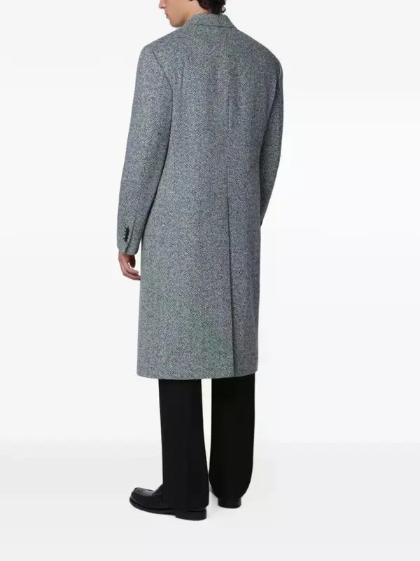 LARDINI Herringbone Double-breasted Coat