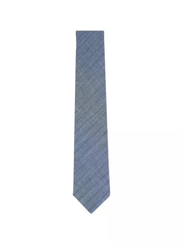 PAOLO ALBIZZATI Diagonal-stripe Textured Tie - Blue