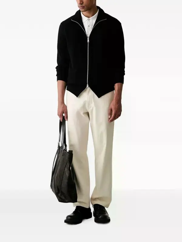 Marc O'polo Zip-up Ribbed-trim Cardigan