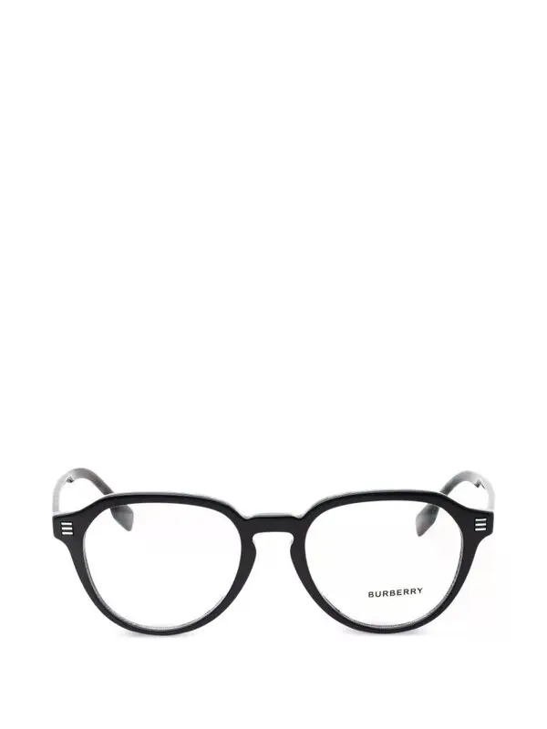 Burberry Check-pattern Round-frame Glasses - Blue