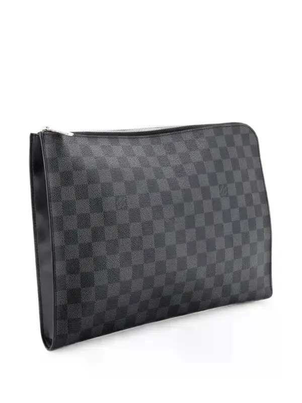 LOUIS VUITTON Zip Around Pochette Jour Damier Graphite Gm Clutch Bag