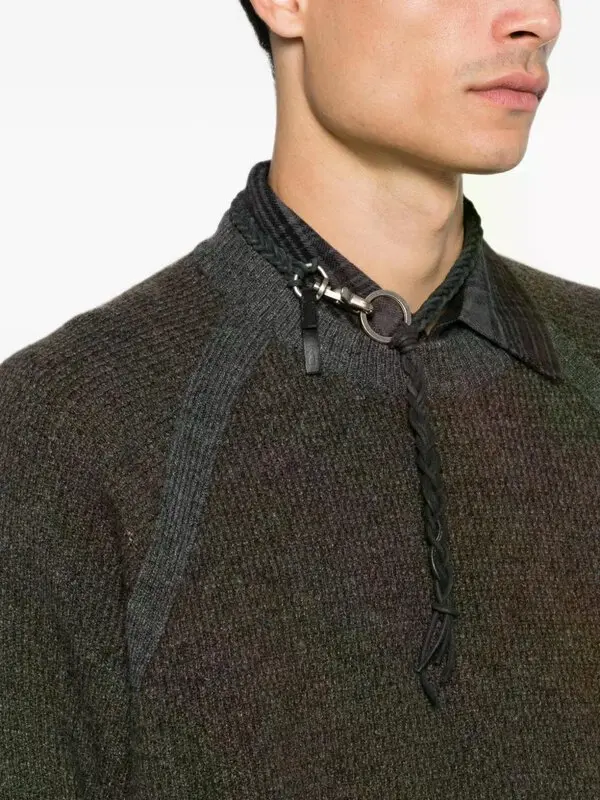 ZIGGY CHEN Raglan-sleeve Braided-cord Sweater