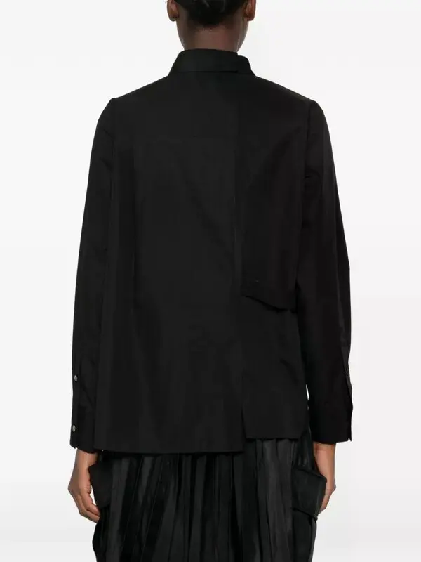 Sacai Pleated-panel Long-sleeve Shirt