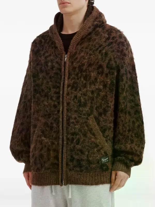 FIVE CM Leopard-pattern Zip-up Hoodie - Brown