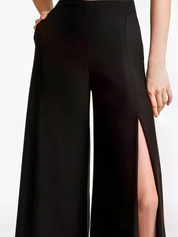 GEMY MAALOUF Crepe Side-slit Palazzo Pants