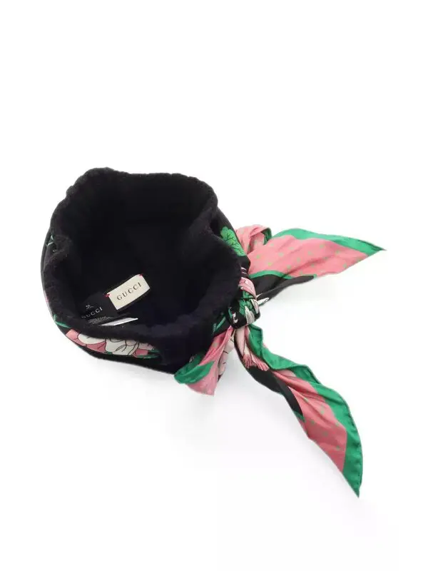Gucci 2010s Double G Silk Scarf Beanie Hat
