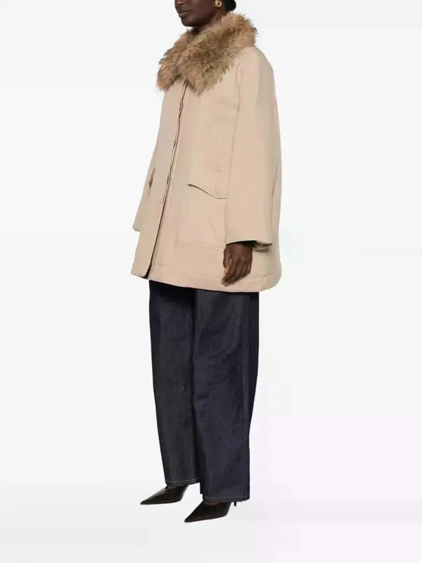 CENERE GB Faux-fur Trim Coat