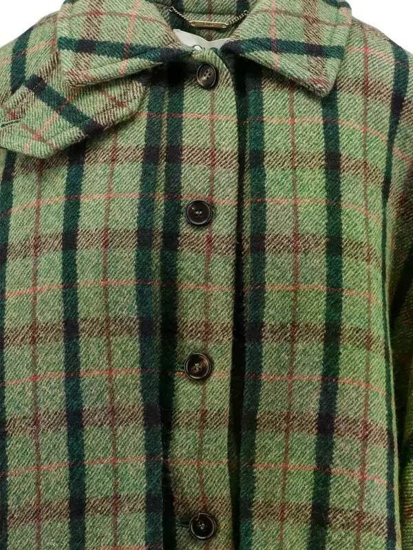 Chloé Check-pattern Button-down Cape Coat