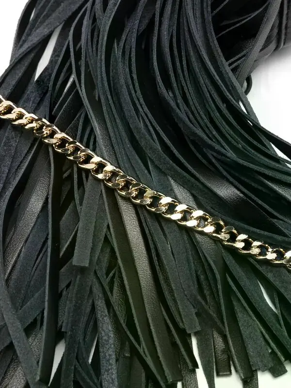 Orciani Fringed Leather Clutch Bag