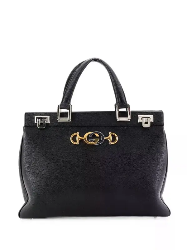 Gucci Zumi Top Handle Bag Leather Medium Satchel