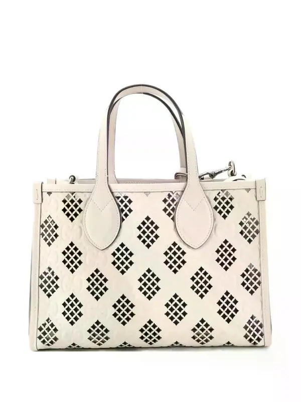 Gucci Convertible Gg Debossed Laser Cut Leather Small Tote Bag