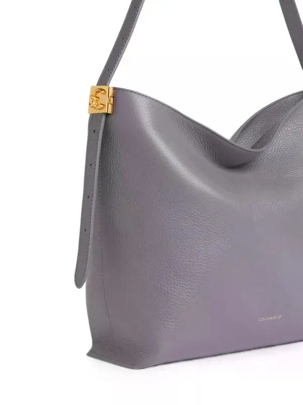 COCCINELLE C-me Lock Grained Leather Shoulder Bag