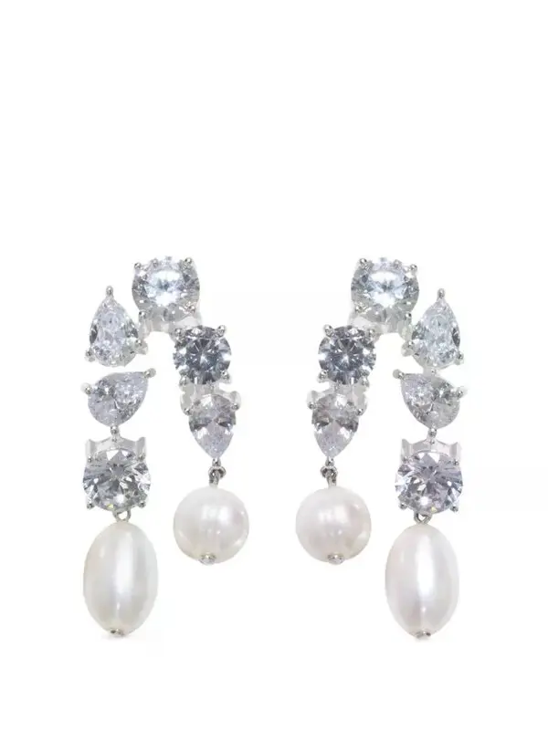 Completedworks Cascading Pearl And Zirconia Drop Earrings