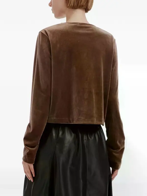 TOUT A COUP Velvet-effect Press-stud Blouse