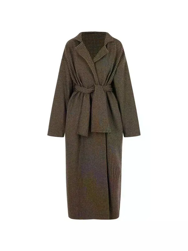 DANIELA GREGIS Houndstooth-wool Sash-waist Coat