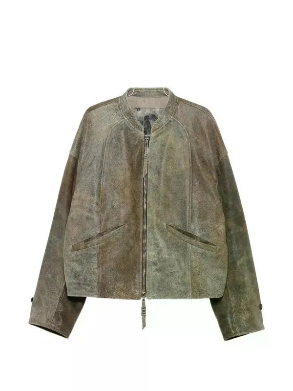 ZIGGY CHEN Faded-effect Leather Jacket