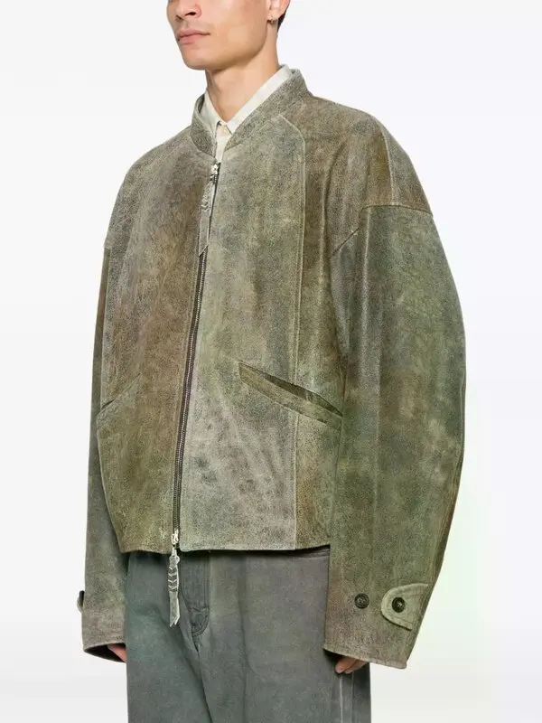 ZIGGY CHEN Faded-effect Leather Jacket