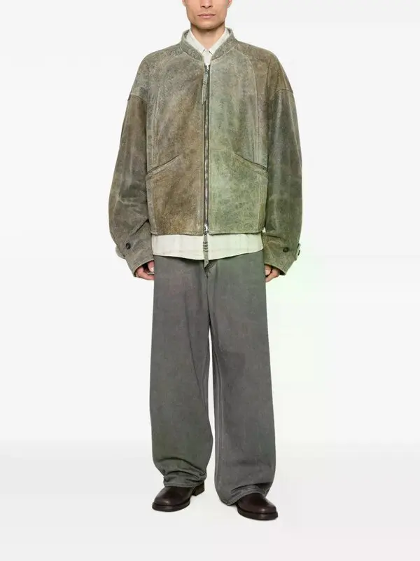 ZIGGY CHEN Faded-effect Leather Jacket
