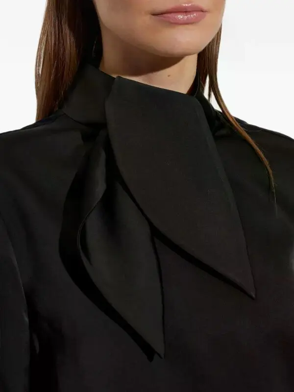 Emporio Armani Satin Pussy-bow Top - Black