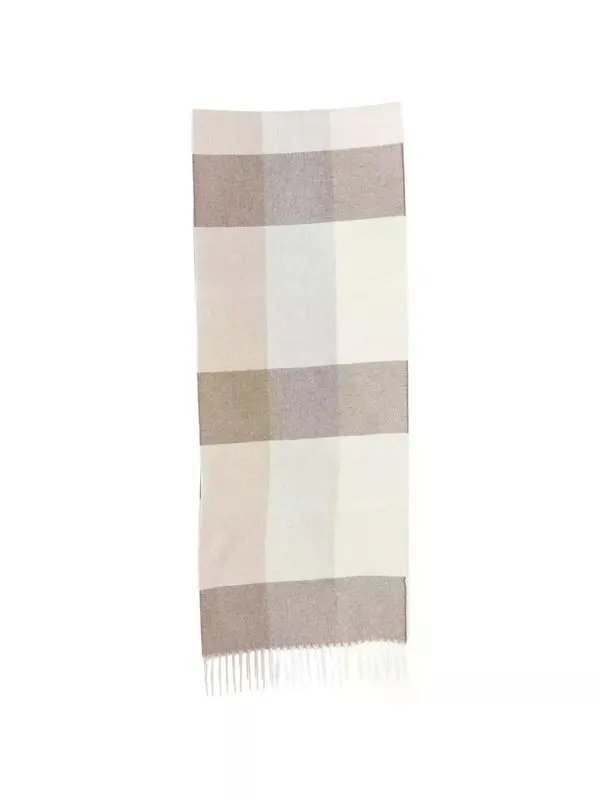 LARDINI Check-pattern Fringed Scarf
