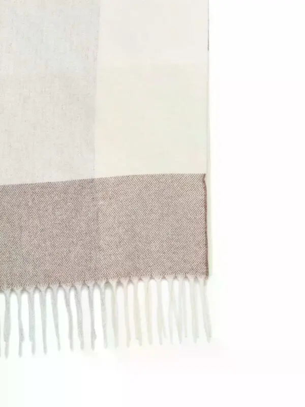 LARDINI Check-pattern Fringed Scarf