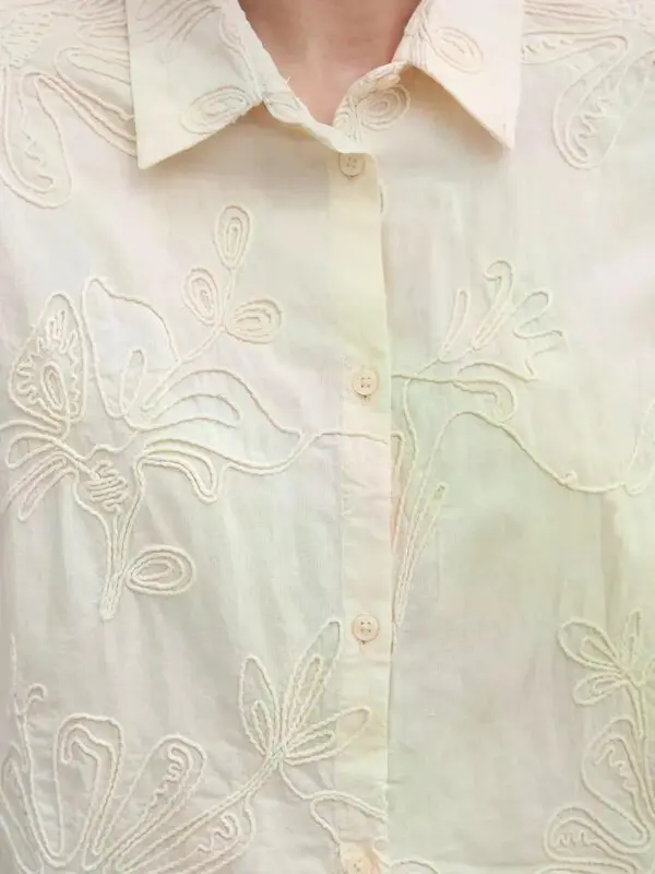 BENETTON Embroidered Cropped Shirt