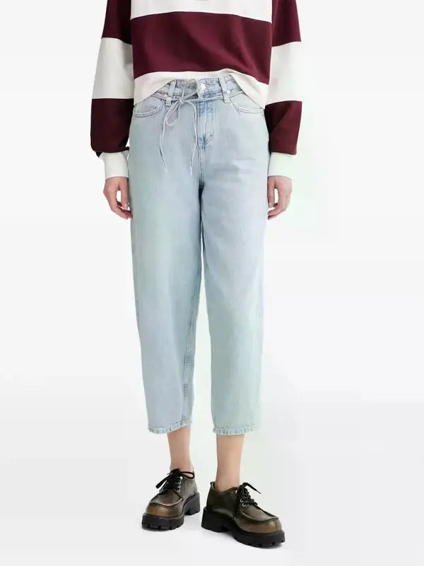 Marc O'polo Drawstring Cropped Jeans - Blue