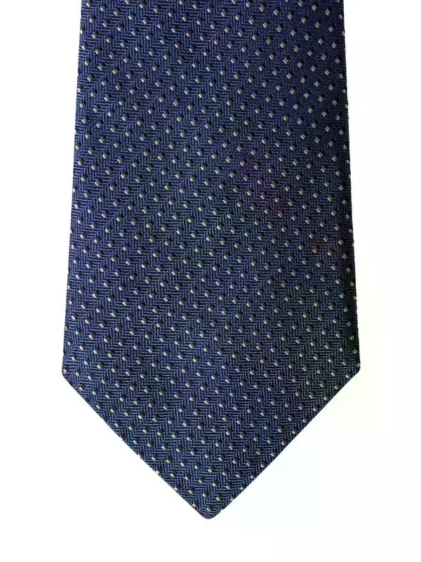 HACKETT  Two-tone Dot Silk Tie - Blue