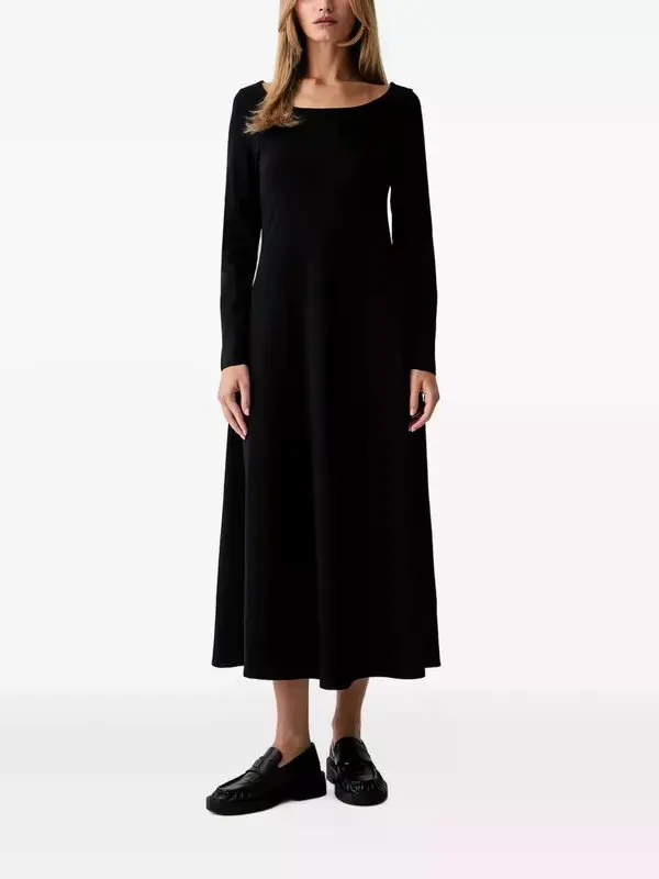 Marc O'polo Long-sleeve Jersey Midi Dress - Black