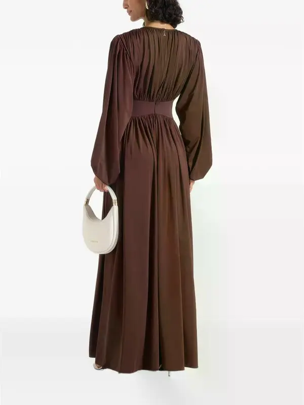 Manière De Voir Detachable-sleeves Maxi Dress - Brown