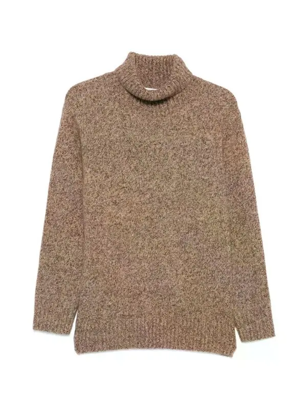 Soft Goat Marled Turtleneck Sweater